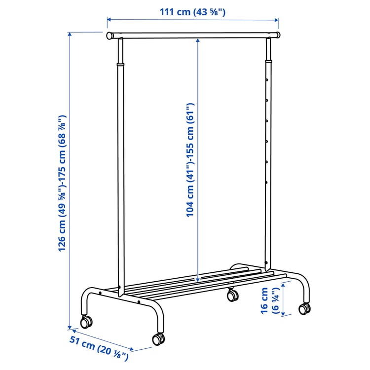 RIGGA Clothes rack, white - IKEA