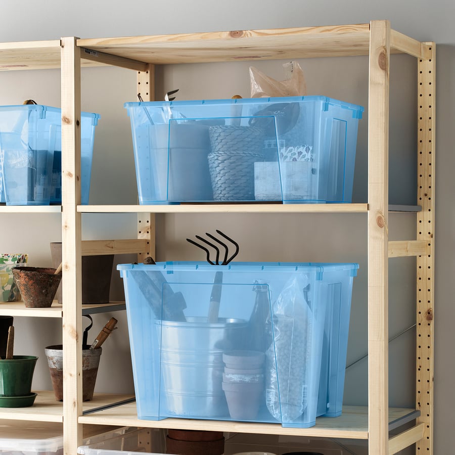 SAMLA box, blue, 56x39x28 cm/45 l (22x15 ¼x11"/12 gallon) - IKEA