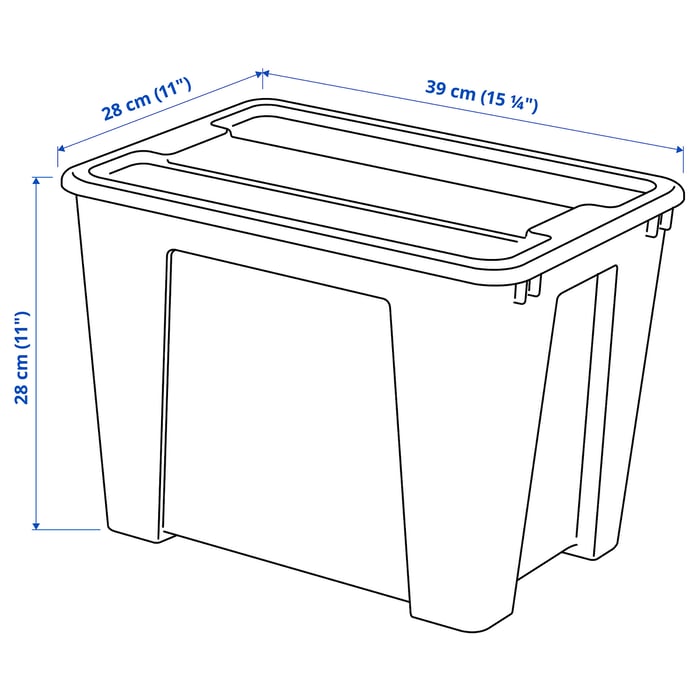 SAMLA Box With Lid Transparent 39x28x28 Cm 22 L 15 x11x11 6 Gallon samla-box-with-lid-transparent-39x28x28-cm-22-l-15-x11x11-6-gallon