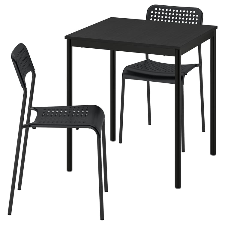 SANDSBERG table and 2 chairs, black black/black, 67x67 cm (263/8x263/8 ...