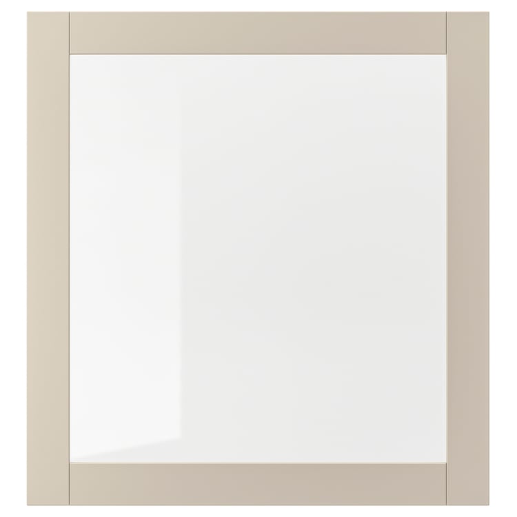 SINDVIK glass door, light grey-beige/clear glass, 60x64 cm (231/2x251/8 ...