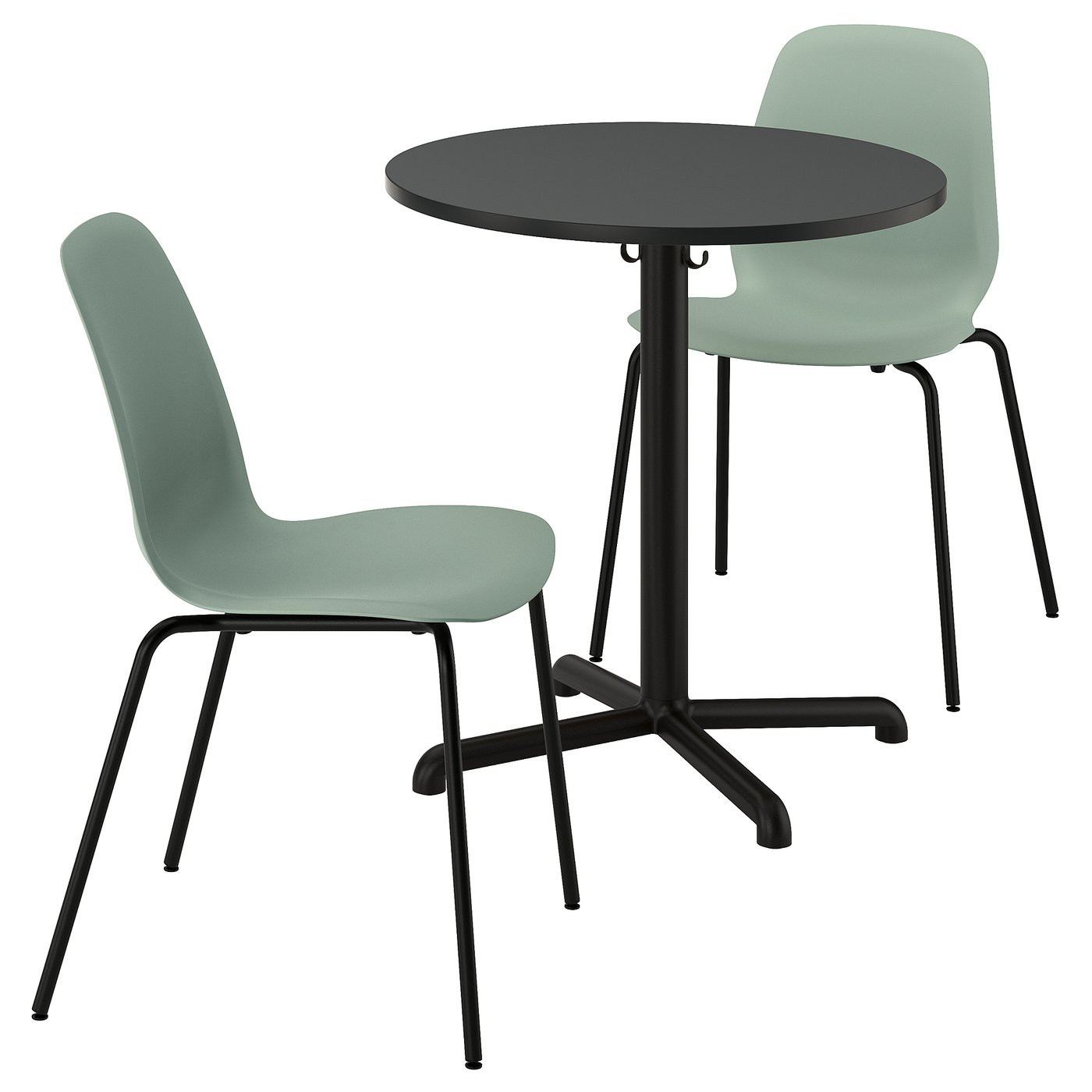 STENSELE / LIDÅS table and 2 chairs, anthracite anthracite/green black ...