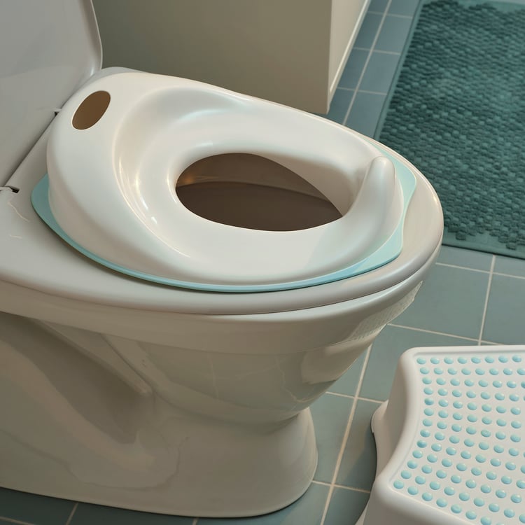 TOSSIG toilet seat, white/turquoise - IKEA