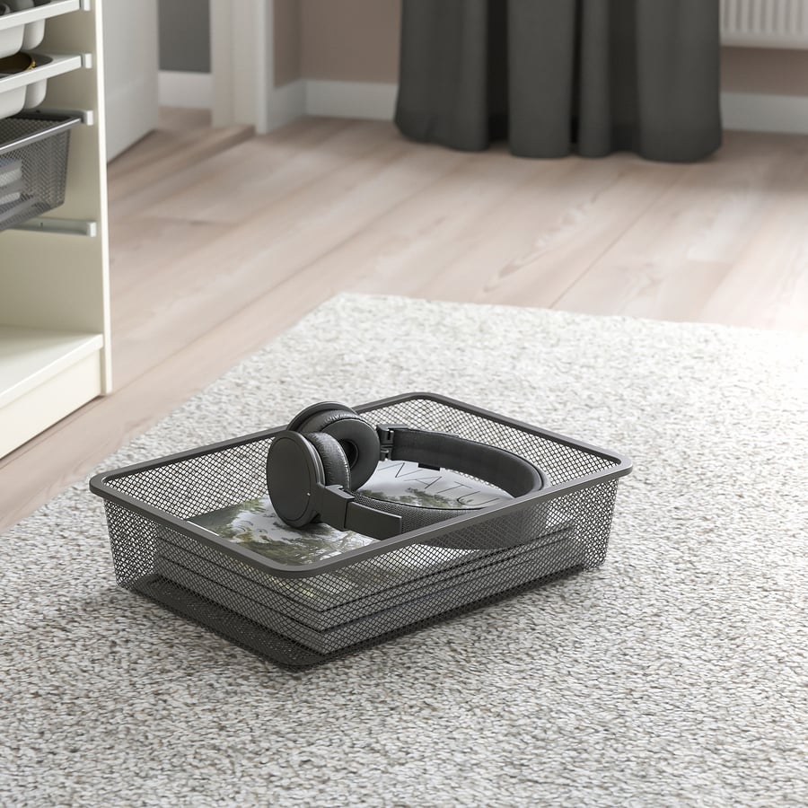 TROFAST mesh storage box, dark grey, 42x30x10 cm (161/2x113/4x37/8") - IKEA