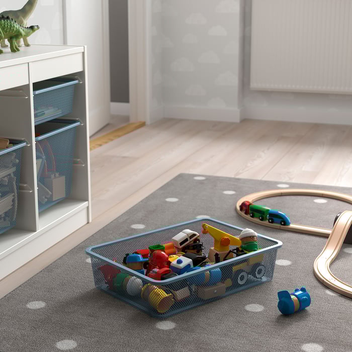 TROFAST mesh storage box, grey-blue, 42x30x10 cm (161/2x113/4x37/8") - IKEA