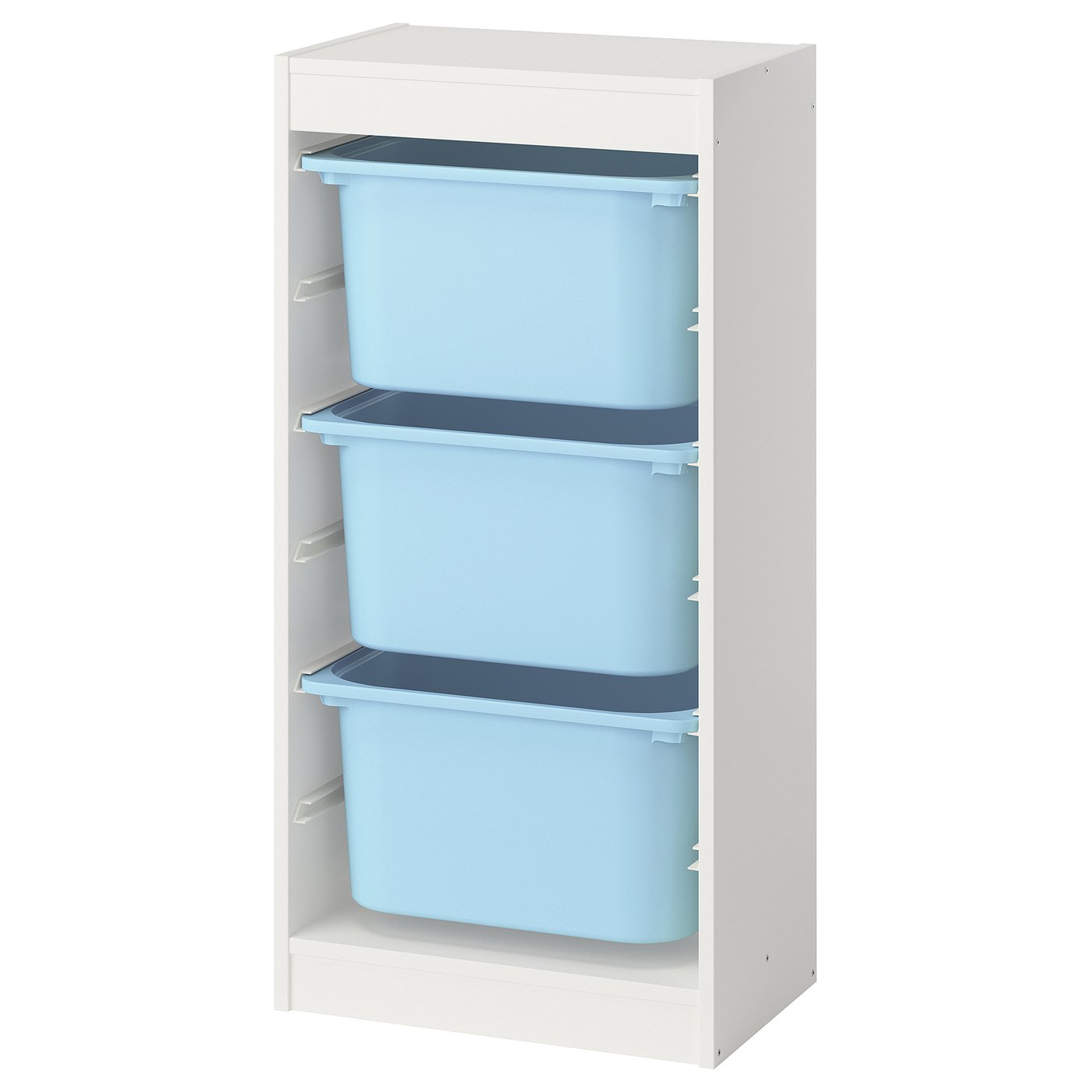 TROFAST storage combination with boxes, white/light blue, 46x30x95 cm ...