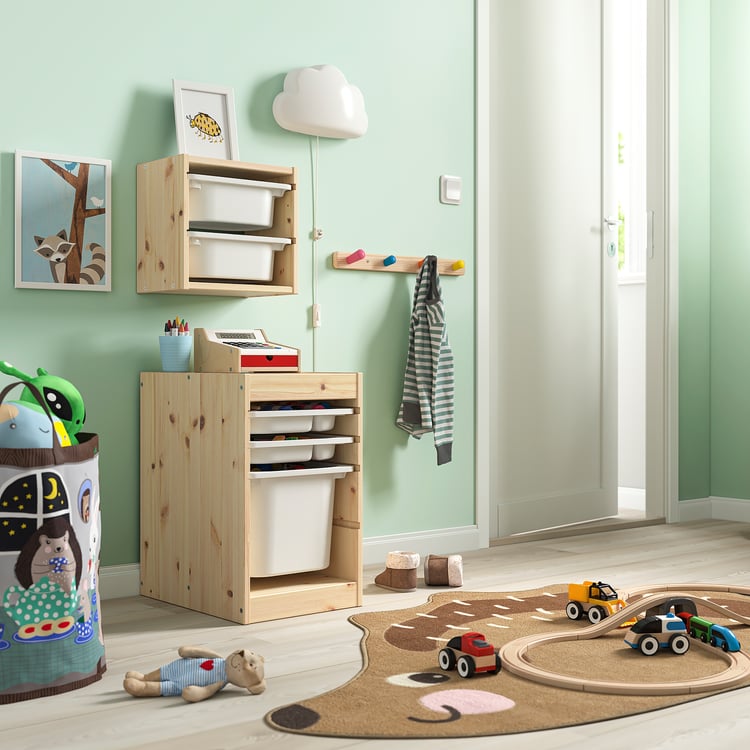 TROFAST wall storage, light white stained pine/white, 32x21x30 cm (125 ...