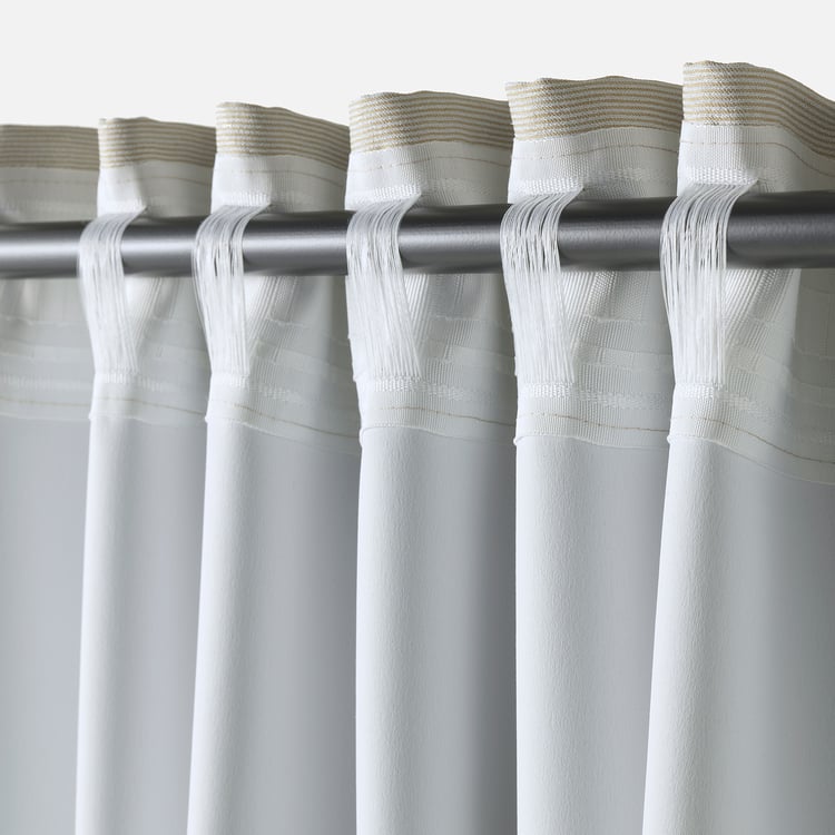 VILBORG room darkening curtains, 1 pair, beige/with heading tape ...
