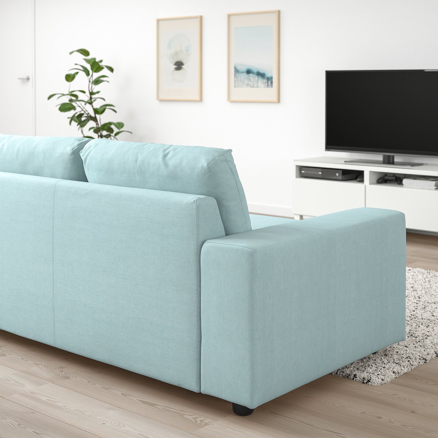 VIMLE 2 seat sofa with wide armrests Saxemara light blue