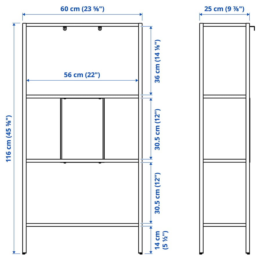 BAGGEBO scaffale, metallo/bianco, 60x25x116 cm - IKEA Italia