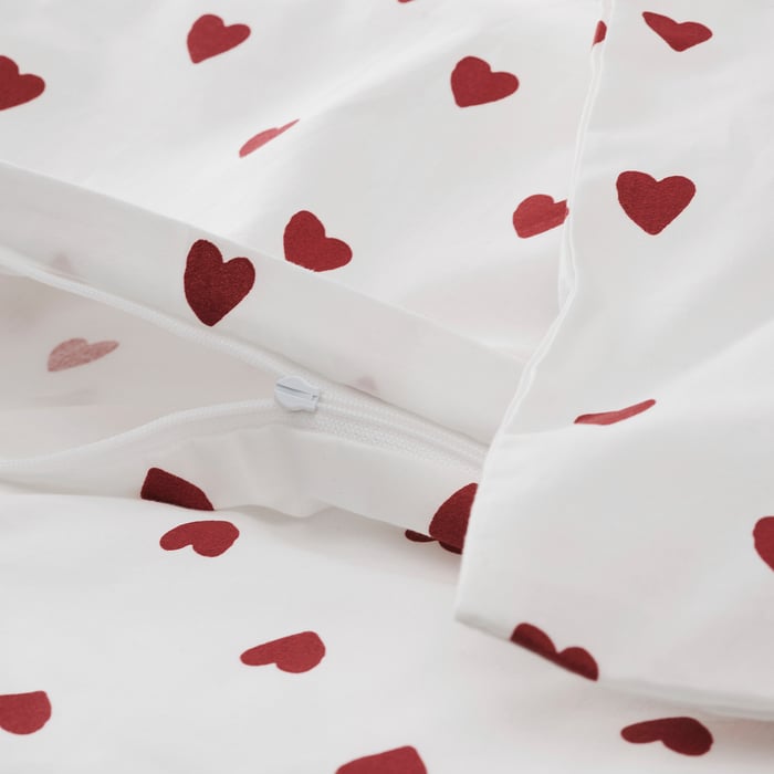 BARNDRÖM copripiumino e 1 federa per lettino, motivo cuore/bianco rosso ...