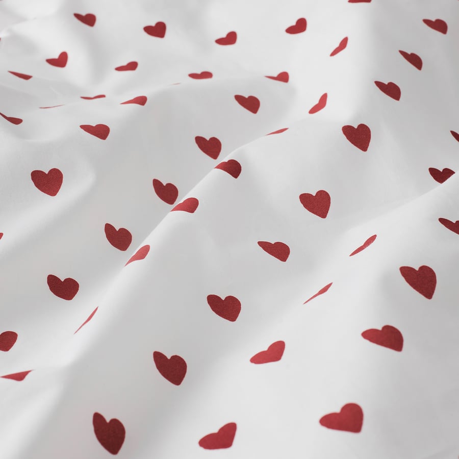 BARNDRÖM copripiumino e 1 federa per lettino, motivo cuore/bianco rosso ...