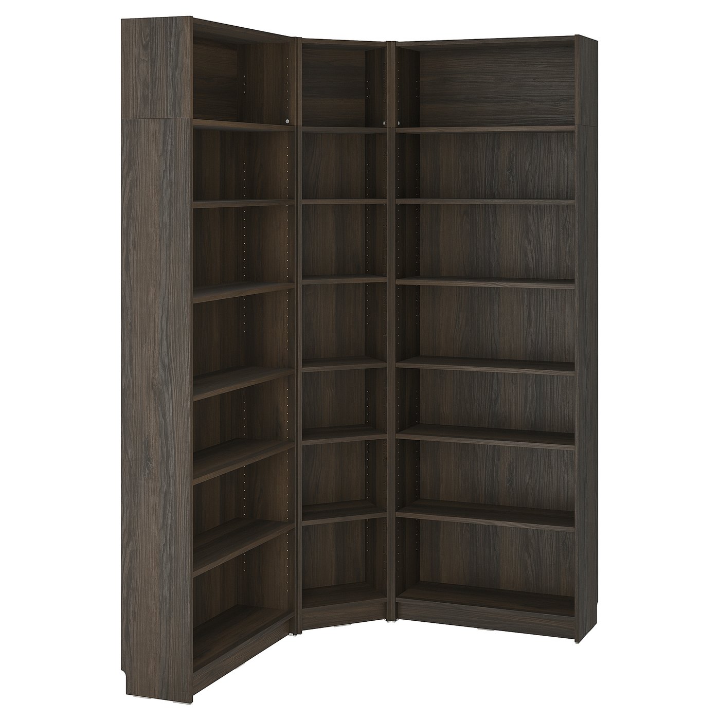 BILLY combinazione libreria ang/elem supp, marrone scuro effetto rovere ...