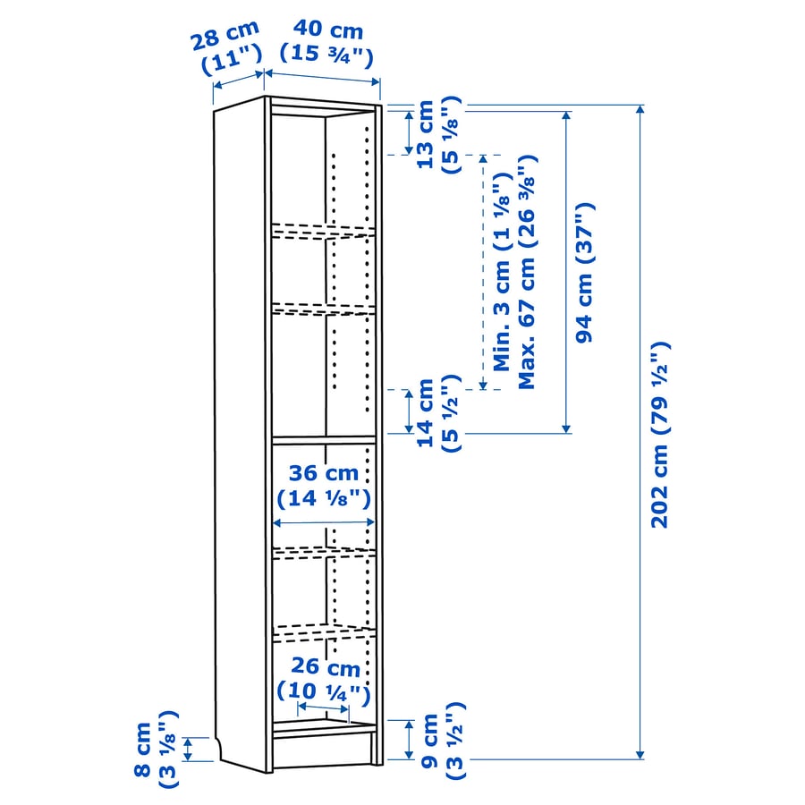 BILLY libreria, effetto rovere, 40x28x202 cm - IKEA Italia
