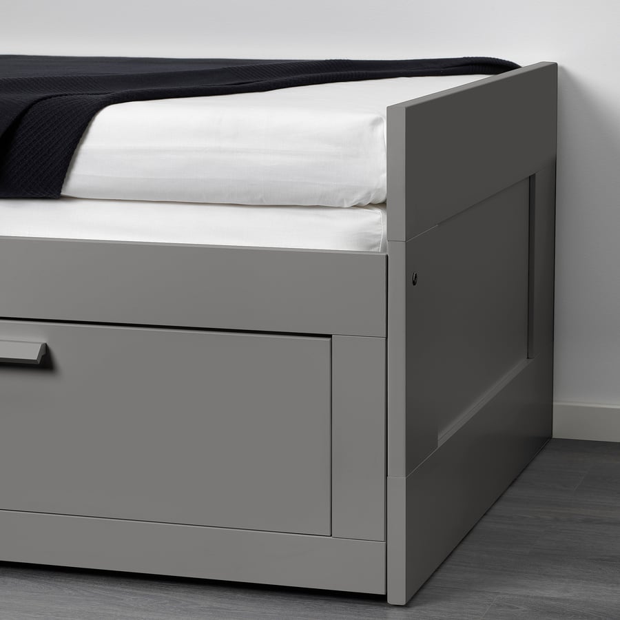 BRIMNES struttura letto divano/2 cassetti, grigio, 80x200 cm - IKEA Italia