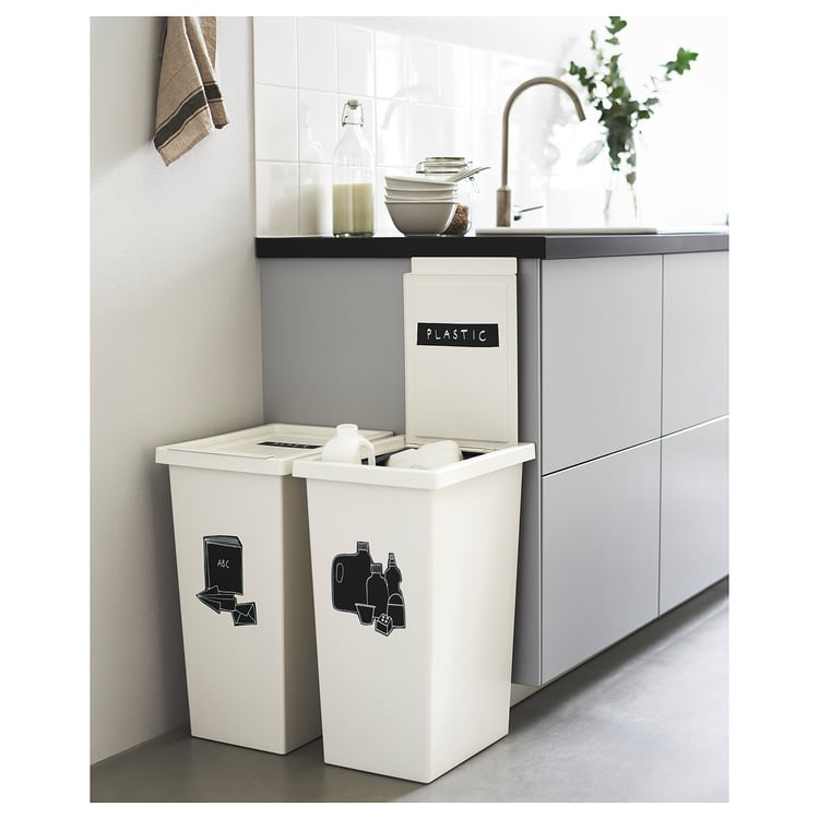 FILUR bidone con coperchio, bianco, 42 l - IKEA Italia