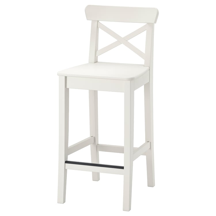 INGOLF Sgabello bar con schienale, bianco, 63 cm - IKEA Italia