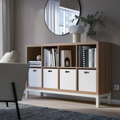 KALLAX scaffale con base, effetto noce/grigio chiaro bianco, 147x94 cm - IKEA Italia