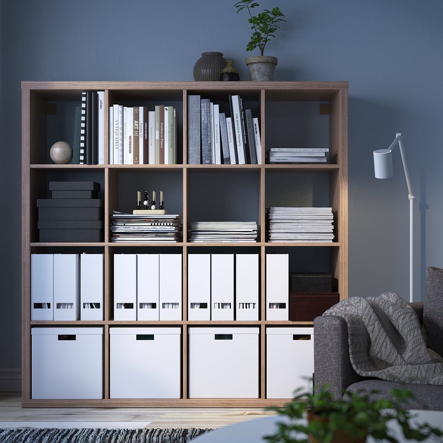 KALLAX scaffale, effetto noce grigio chiaro, 147x147 cm - IKEA Italia