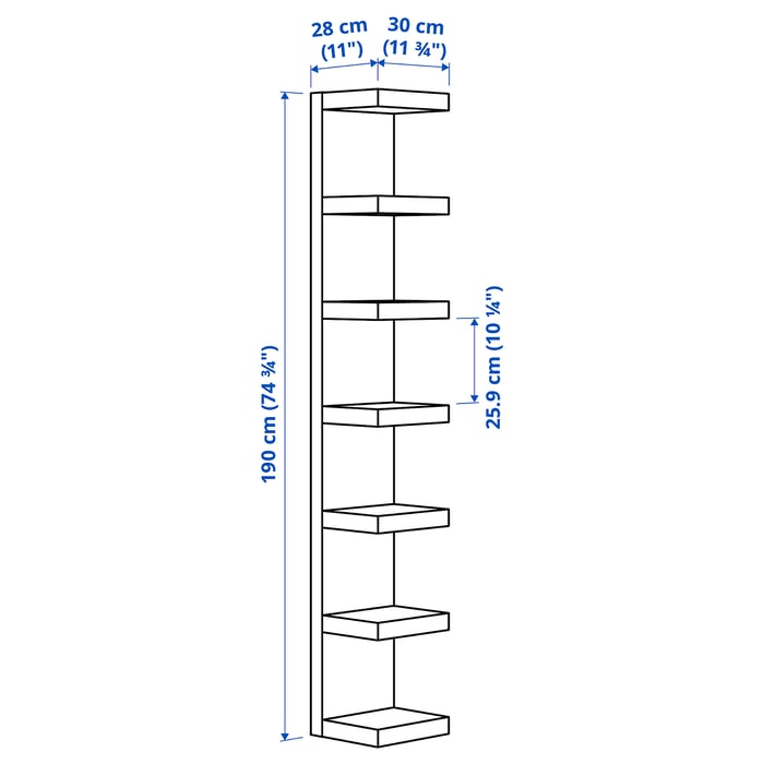 LACK Scaffale, marrone-nero, 30x190 cm - IKEA Italia