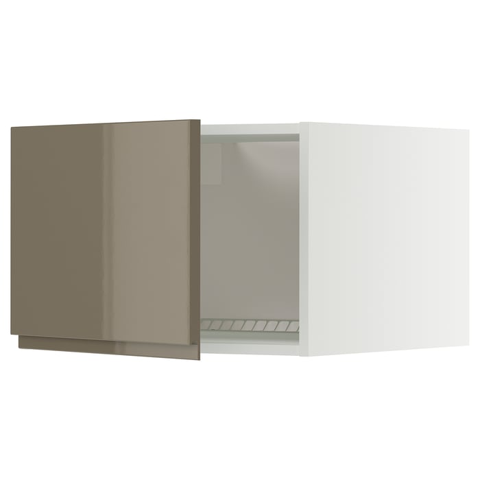 METOD elemento top per frigo/congelatore, bianco/Voxtorp grigio-marrone ...