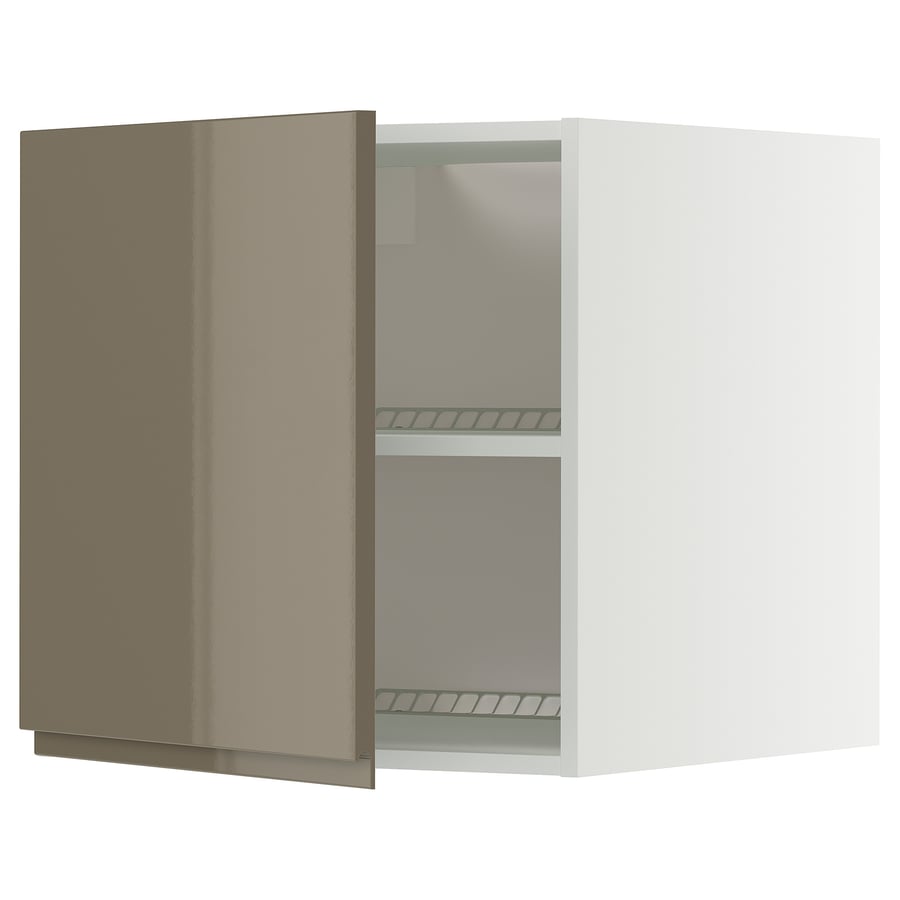 METOD elemento top per frigo/congelatore, bianco/Voxtorp grigio-marrone ...