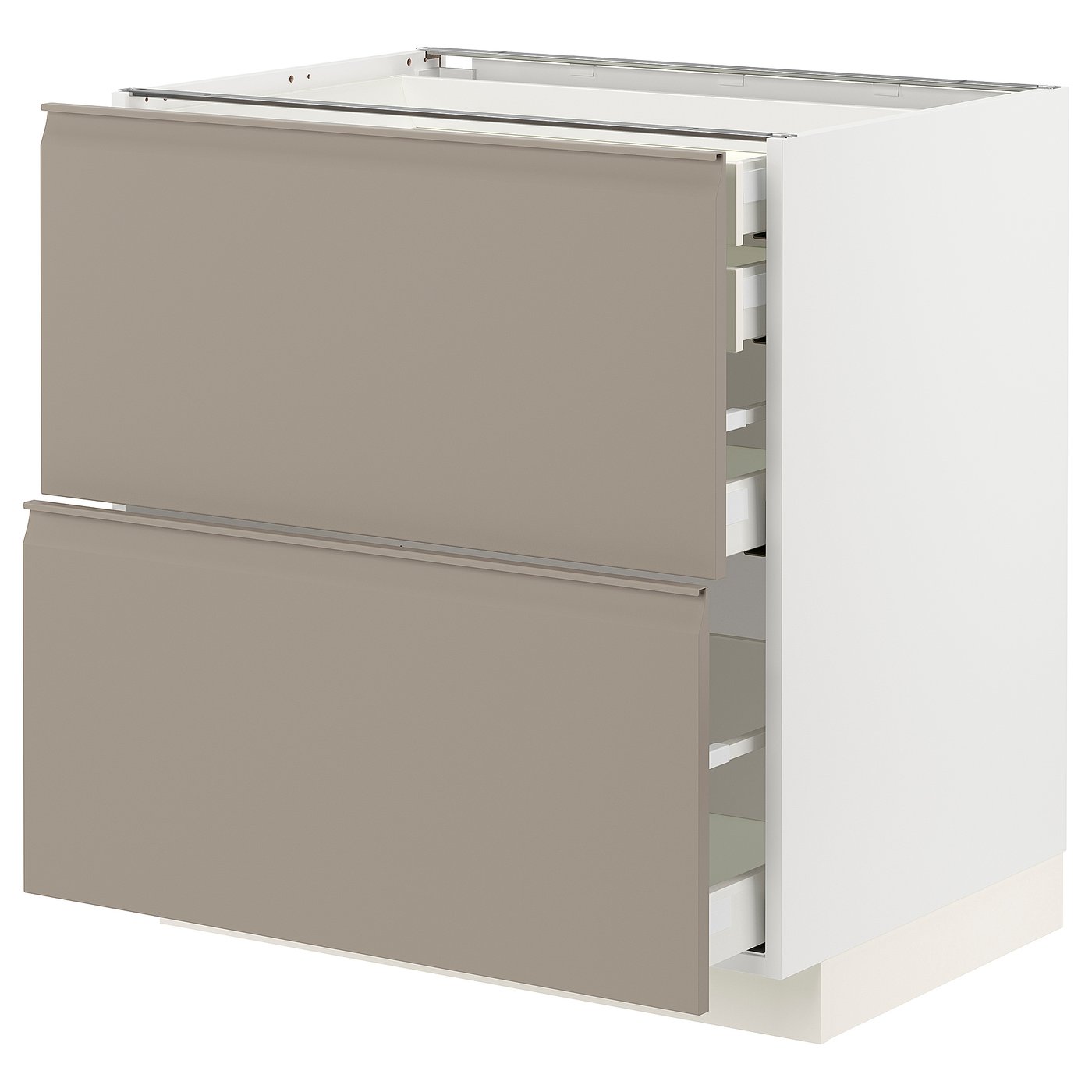 METOD / MAXIMERA mob 2front/2casset bass/1med/1alt, bianco/Upplöv beige ...