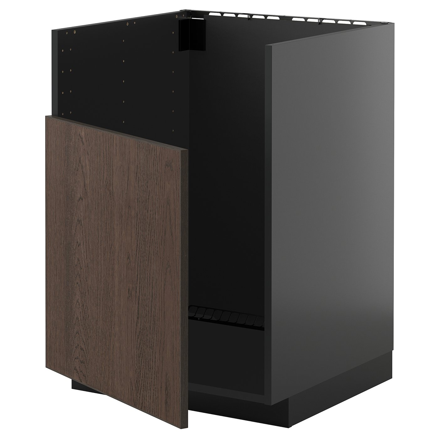 METOD mob base lavello TALLSJÖN, nero-grigio/Sinarp marrone, 60x60 cm ...