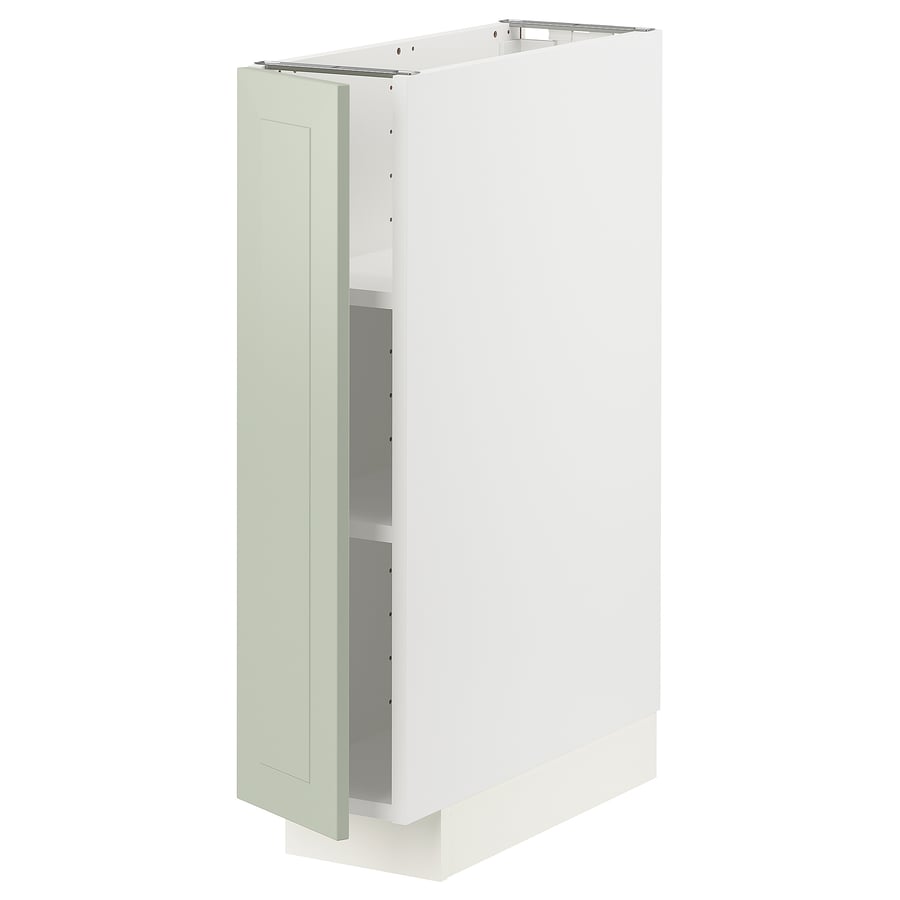 METOD mobile base con ripiani, bianco/Stensund verde chiaro, 20x60 cm ...