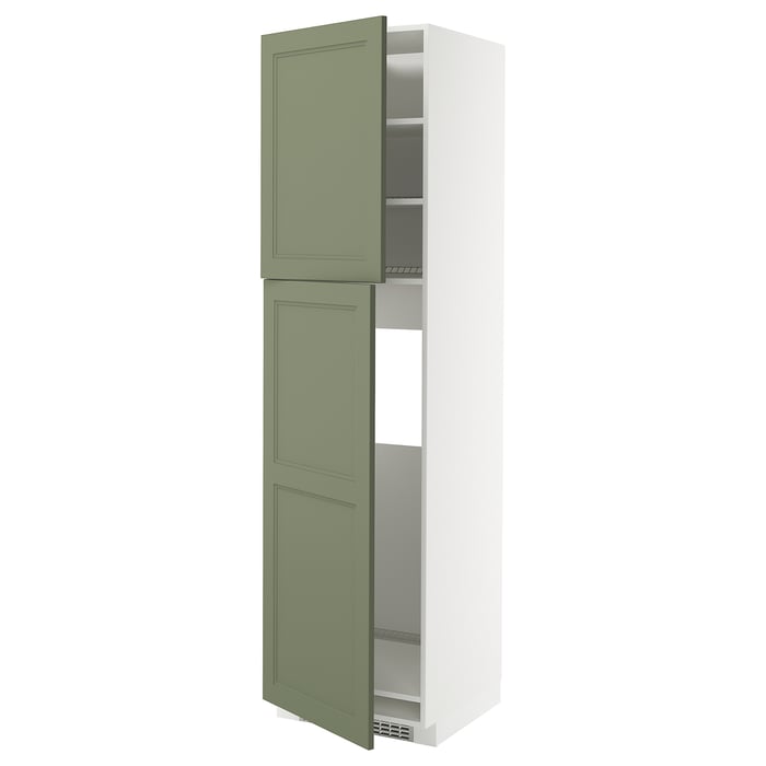 METOD mobile frigo/2 ante, bianco/Axstad grigio-verde, 60x60x220 cm ...