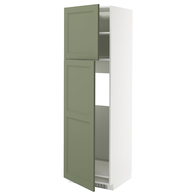 METOD mobile frigo/2 ante, bianco/Axstad grigio-verde, 60x60x200 cm ...