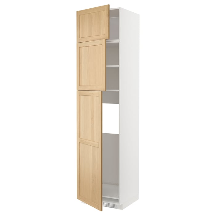 METOD mobile frigo/3 ante, bianco/Forsbacka rovere, 60x60x240 cm - IKEA ...