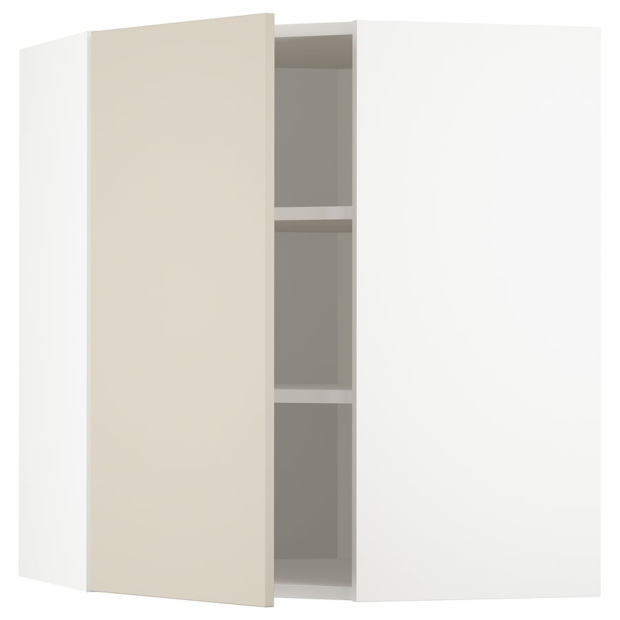 METOD pensile angolare con ripiani, bianco/Havstorp beige, 68x80 cm ...