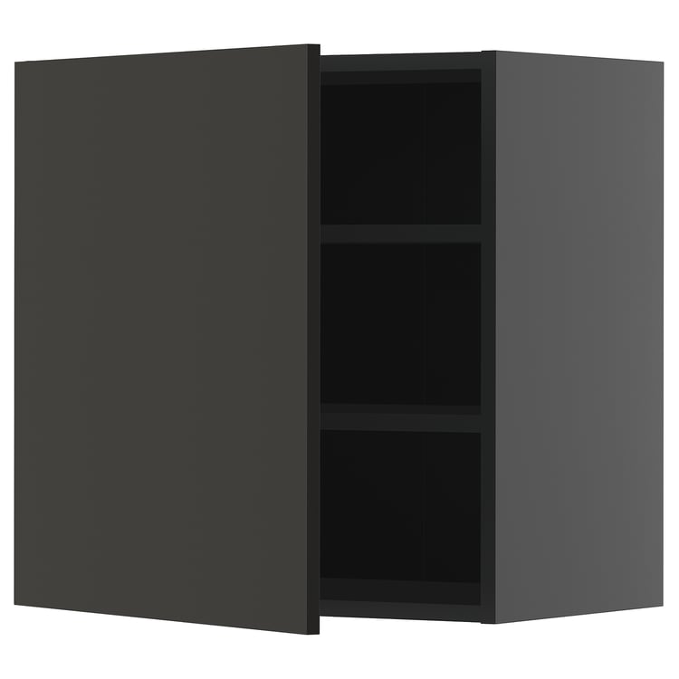 METOD pensile con ripiani, nero-grigio/Nickebo antracite opaco, 60x60 ...