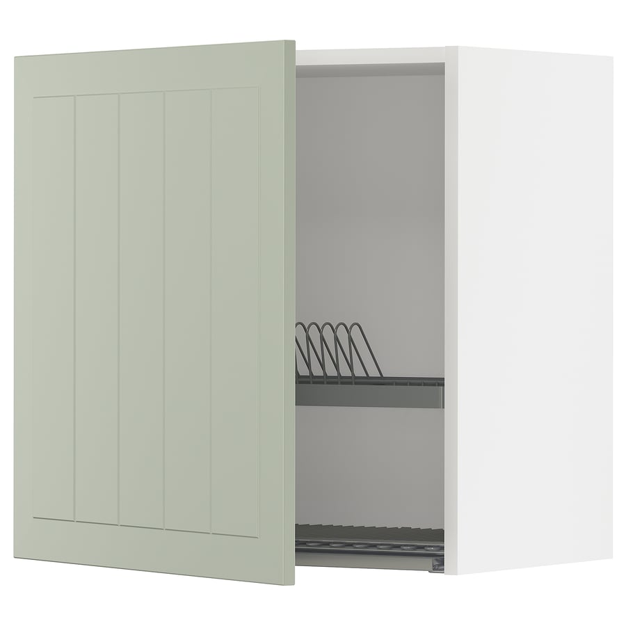 METOD pensile con scolapiatti, bianco/Stensund verde chiaro, 60x60 cm ...