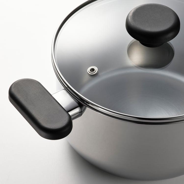 MIDDAGSMAT pentola con coperchio, vetro trasparente/inox, 3 l - IKEA Italia