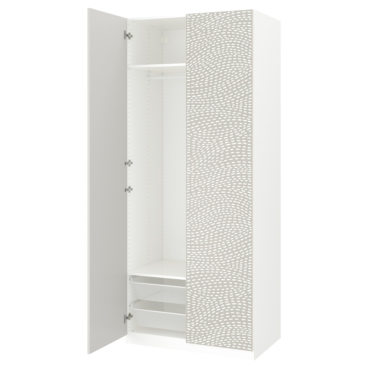 PAX / MISTUDDEN combinazione di guardaroba, bianco/grigio fantasia ...
