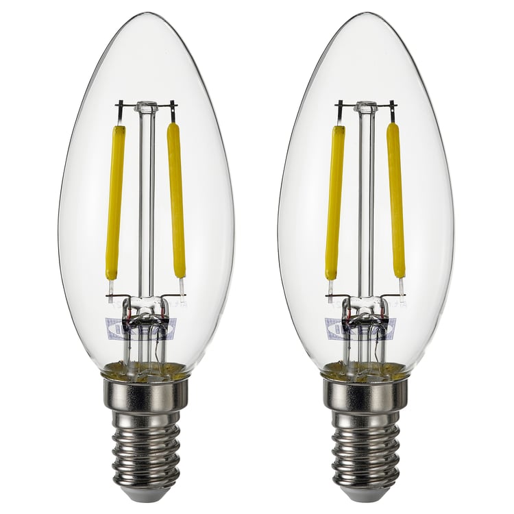 SOLHETTA lampadina a LED E14 250 lumen, a candela/trasparente - IKEA Italia