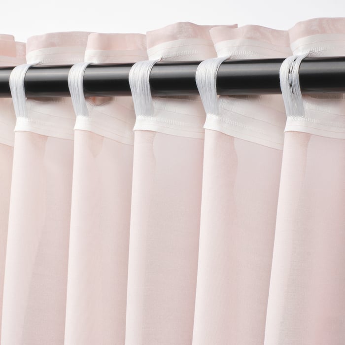 STENFRÖ tenda sottile, 2 teli, rosa/con nastro arricciatende, 145x300 ...