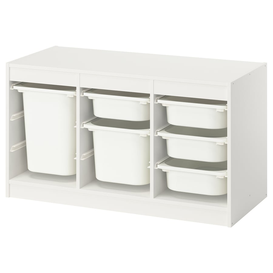TROFAST combinazione con contenitori, bianco/bianco, 99x44x56 cm - IKEA ...