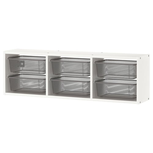 TROFAST elemento da parete, bianco/grigio scuro, 99x21x30 cm - IKEA Italia
