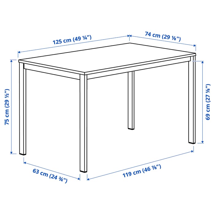 VIHALS tavolo, bianco/verde, 125x74 cm - IKEA Italia
