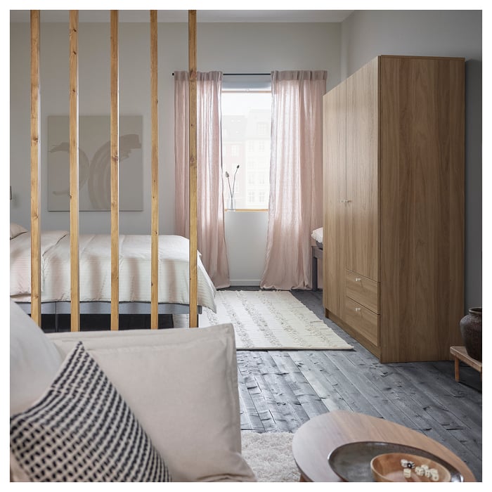 VILHATTEN guardaroba con 2 ante e 2 cassetti, effetto rovere, 98x57x190 ...