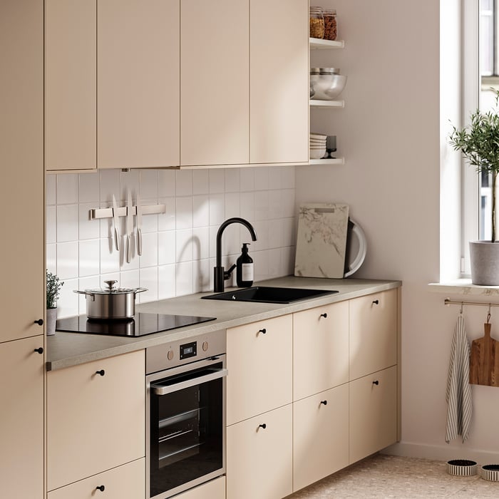 EKBACKEN worktop, grey-beige stone effect/laminate, 186x2.8 cm - IKEA