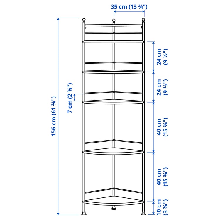 FrÖsjÖn Corner Shelf Unit Black 35x156 Cm Ikea 1723