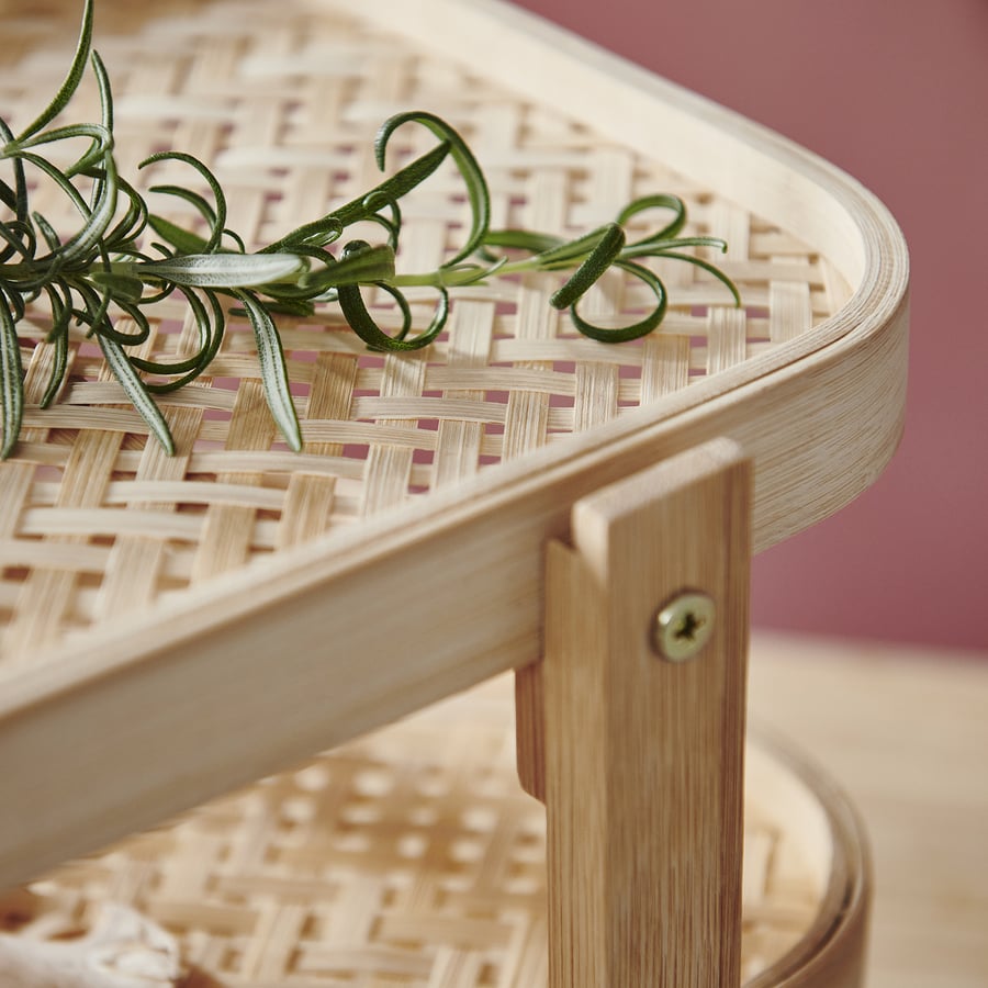 KÖSSEBÄR food drying rack with 2 trays, bamboo, 46x21x22 cm - IKEA