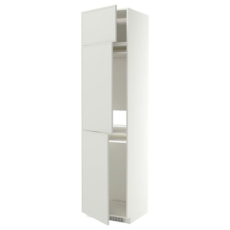 METOD high cab f fridge/freezer w 3 doors, white/Aspudden light grey ...