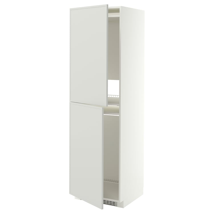 METOD high cabinet for fridge/freezer, white/Aspudden light grey ...