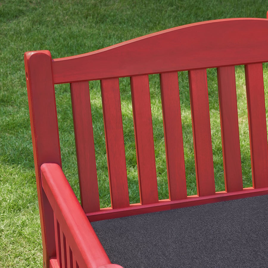 PÄRONHOLMEN bench with backrest, outdoor, red/Järpön/Duvholmen ...