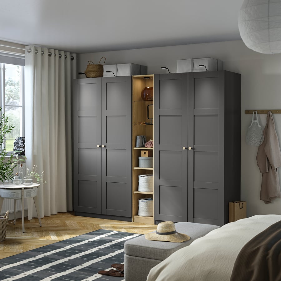PAX add-on mid-unit, oak effect, 35x35x201 cm - IKEA
